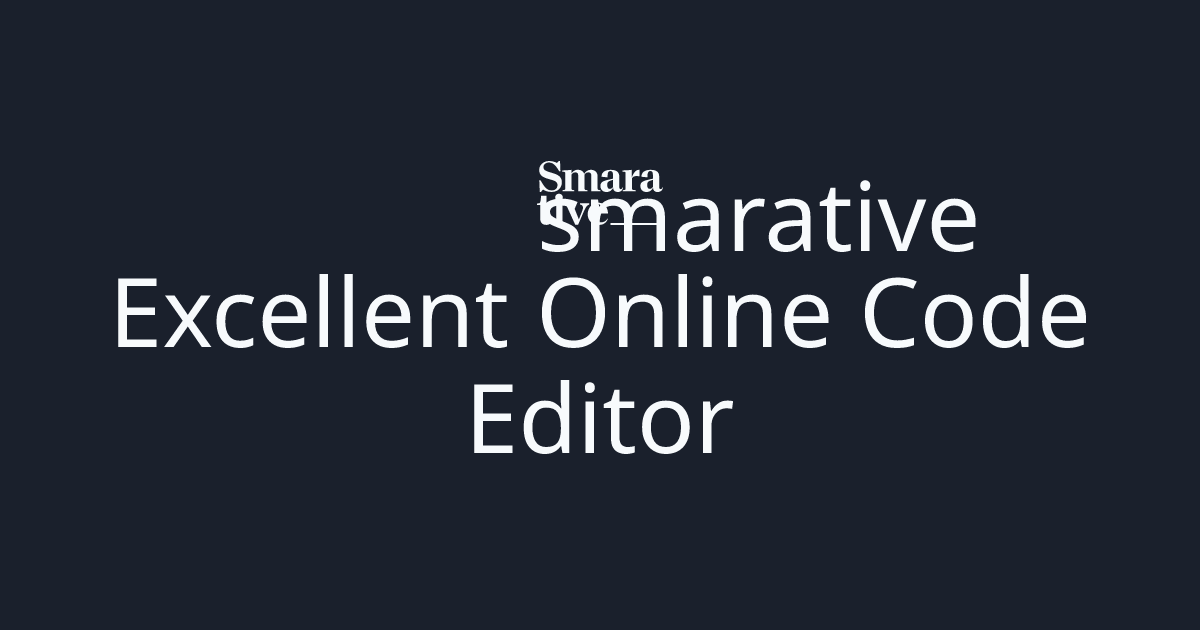 Smarative | Excellent Online Code Editor